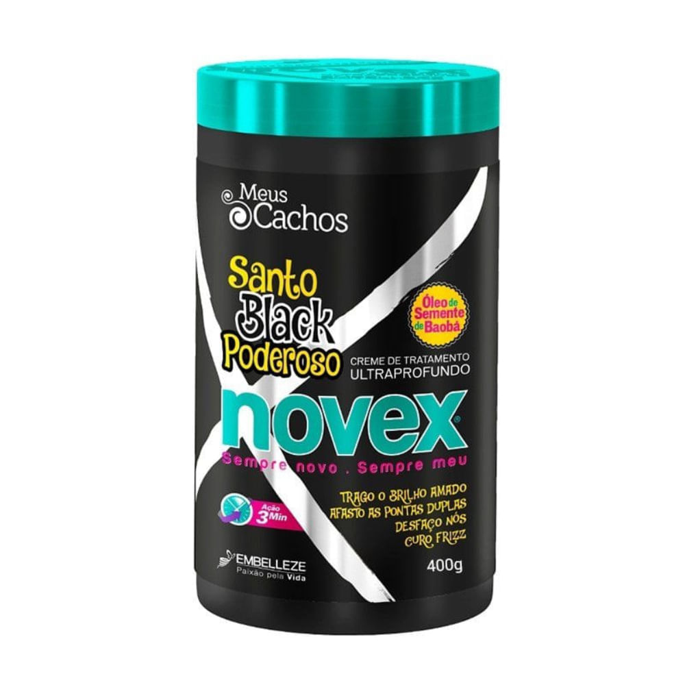 Máscara Capilar De Tratamento Novex Meus Cachos Santo Black 400g - Panvel Farmácias