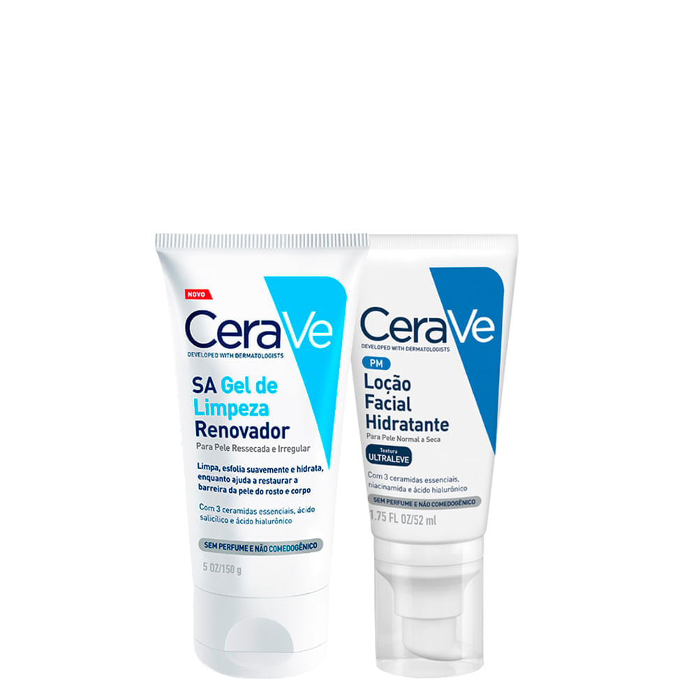 Kit Cuidado Facial Cerave- Gel Facial De Limpeza 150 G + Loção ...