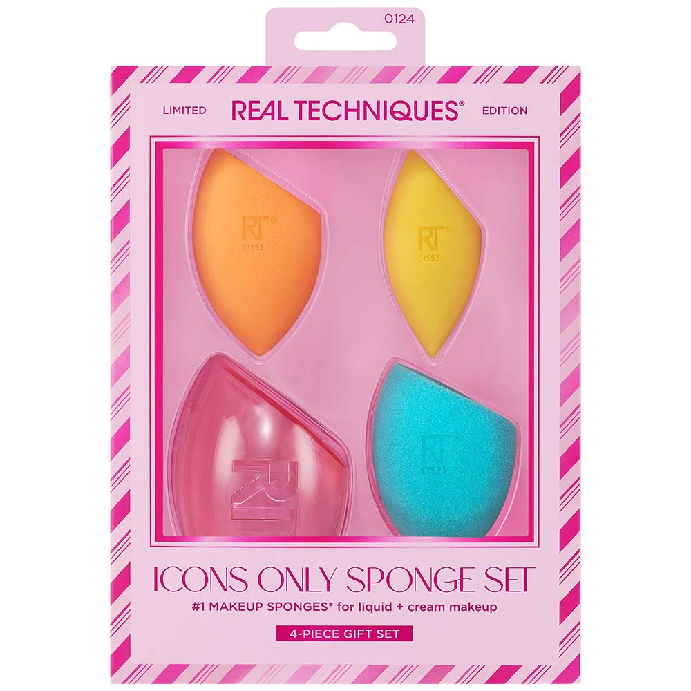 Real Techniques Icons Only Sponge Kit Com 3 Esponjas Miracle E 1 Estojo ...