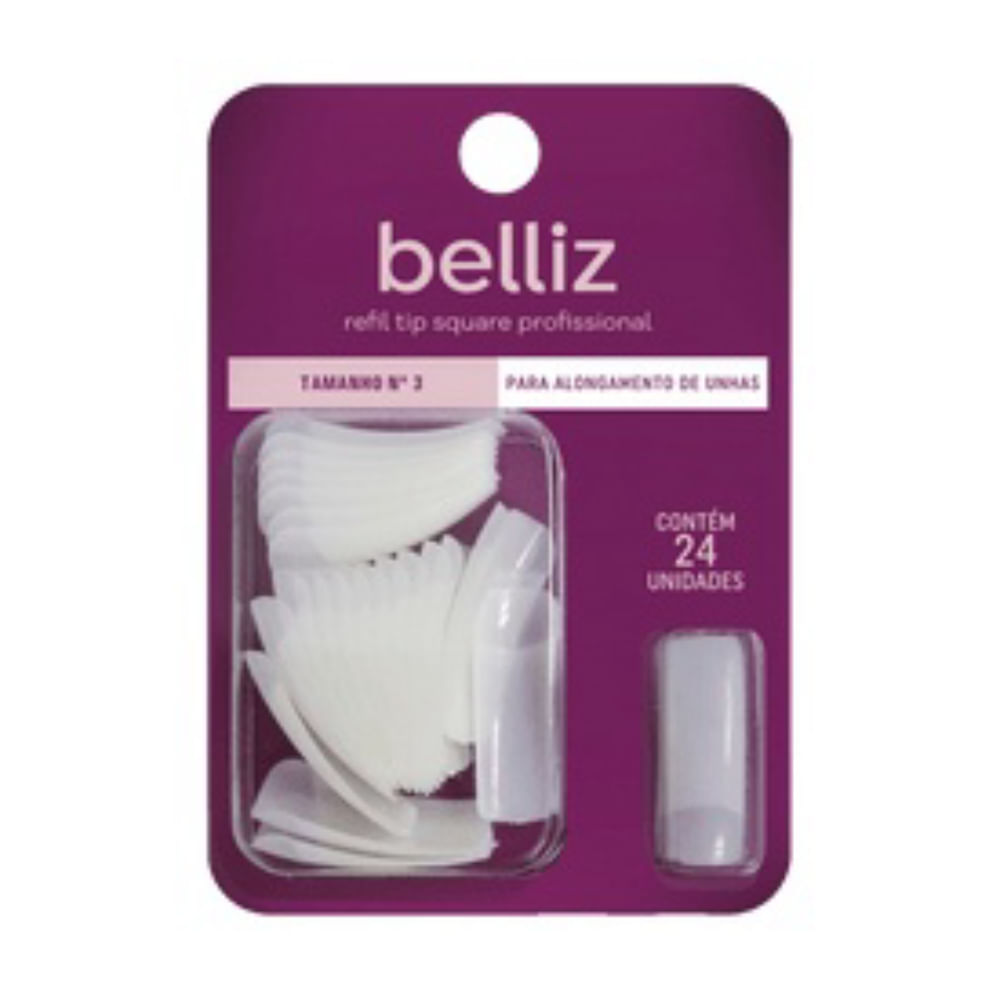Unhas Belliz Refil Tip Square Tam. 3 - Panvel Farmácias