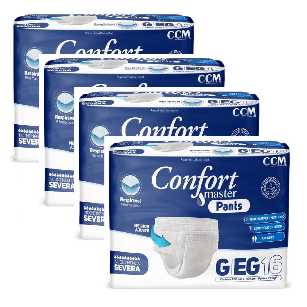 Fralda Geriátrica Confort Master Jumbo Pants Tamanho G/xg 16 Unidades ...